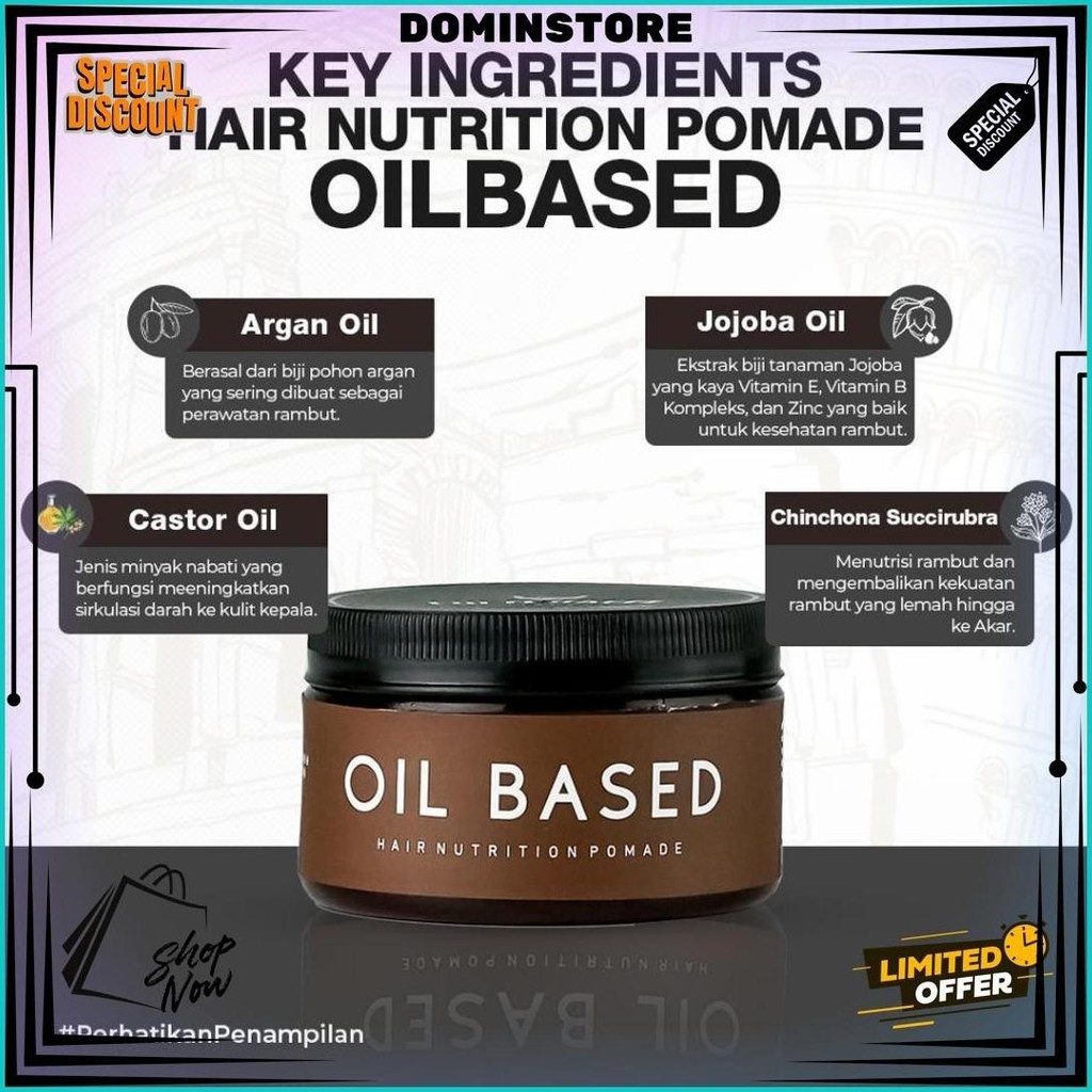 Jual Oil Based Pomade - Untuk Rambut Kering - Hasil Mengkilap - Folti ...