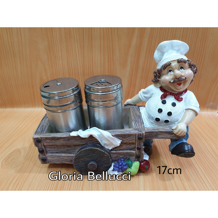 Jual PATUNG PAJANGAN KOKI GEROBAK TEMPAT MERICA GARAM CHEF | Shopee ...