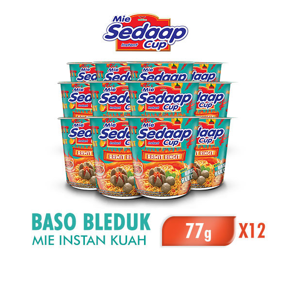 Jual Sedaap Mie Instan Cup Baso Bleduk 77 gr x12 | Shopee Indonesia