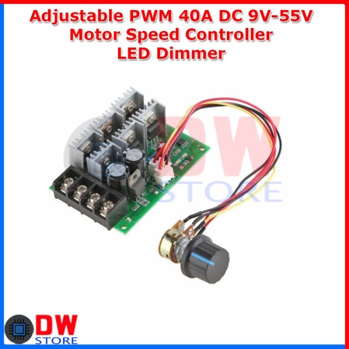 Jual Pwm Dc 40A Speed Motor Control Led Dimmer Controller 2000W 9V-55V ...