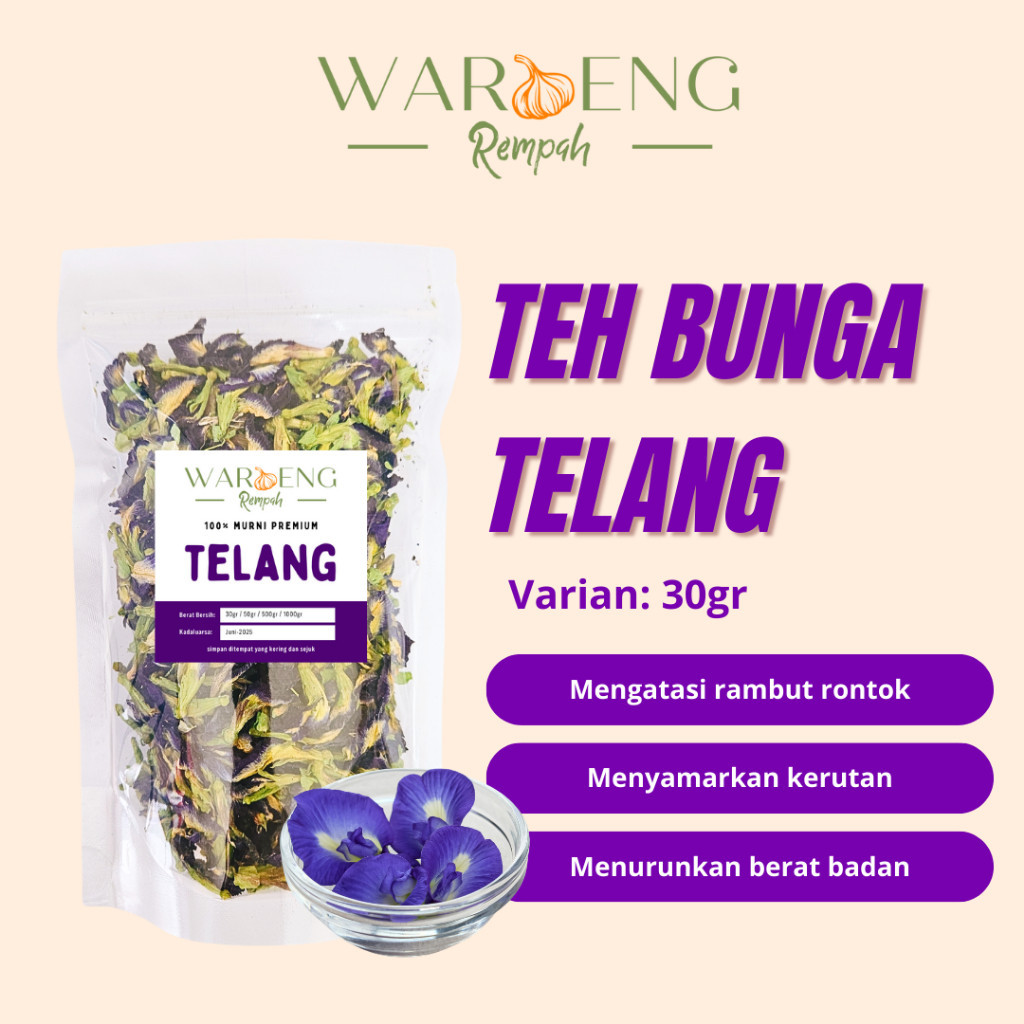 Jual Teh Bunga Telang - Butterfly Pea Tea / Waroeng Rempah Murah ...