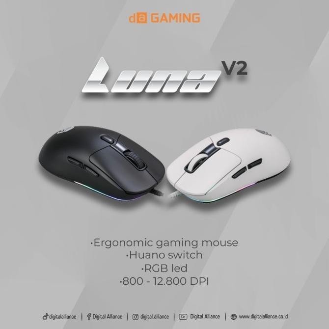 Jual Mouse Digital Alliance LUNA V2 - Mouse DA Luna RGB V2 Gaming Mouse ...