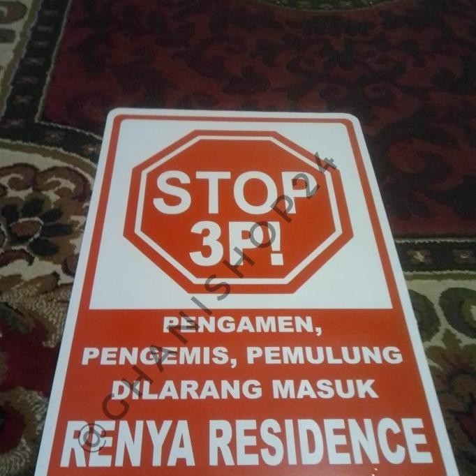 Jual Plang Rambu Stop Dilarang Pengamen Masuk Aluminium Plat | Shopee ...