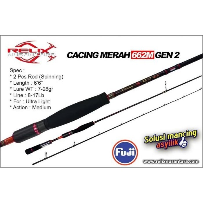 Jual Rod RELIX NUSANTARA CACING MERAH GEN 2 / 662M (198cm / 8-17lbs ...