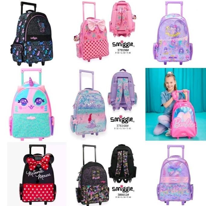 Jual [Baru] Smiggle Trolley Backpack Starry Cat, Minnie, Flutter, Ariel ...