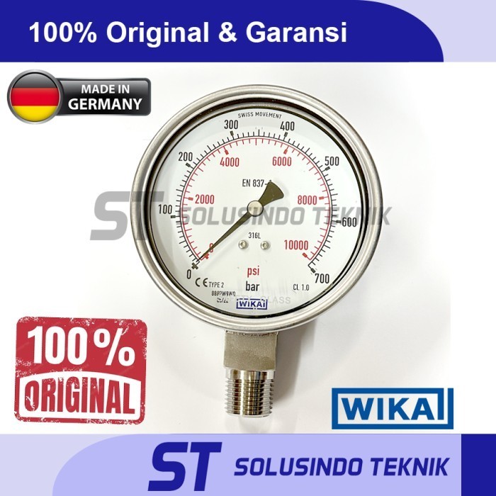 Jual Jual! Wika Pressure Gauge 4 Inch 232.50.100 Raket Range 700 Bar/ 10000 Psi | Shopee Indonesia