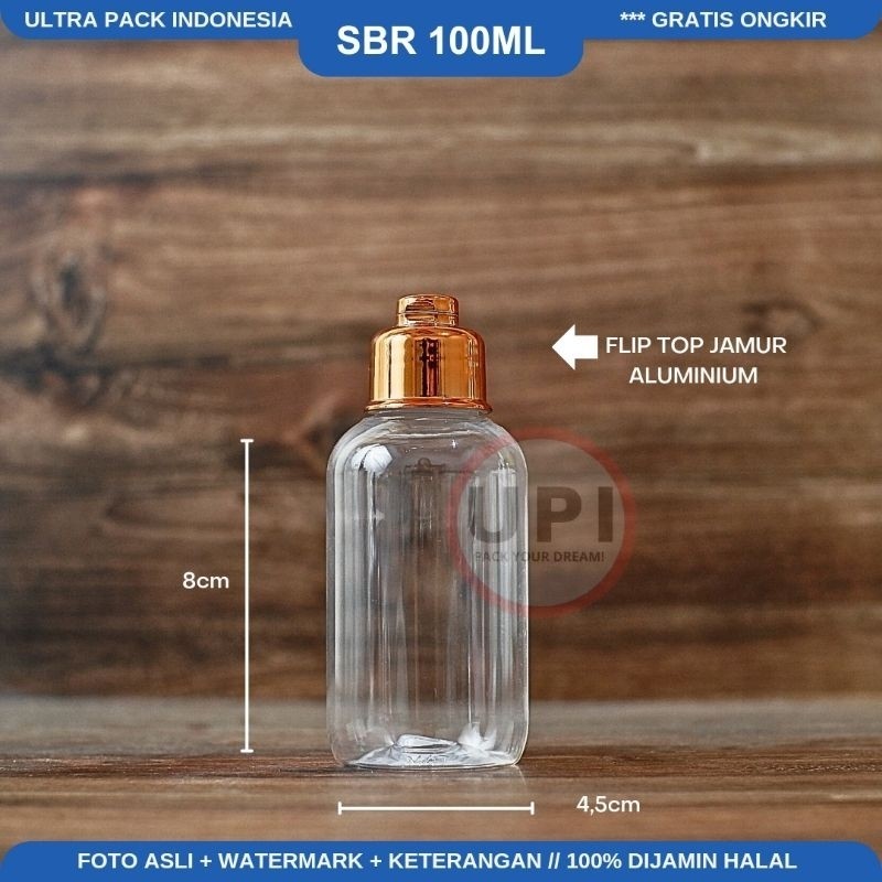 Jual Kemasan Botol Fliptop Isi Ulang - BOTOL PET SBR 100ML CLEAR + FLIP TOP JAMUR KECIL ...