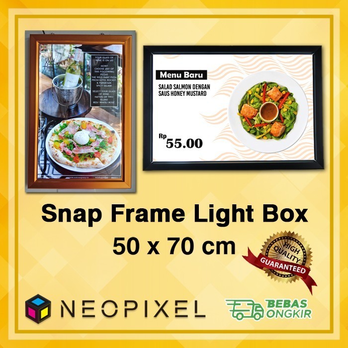 Jual Papan Neon Box Light Box Menu Cafe Led Snap Frame 50X70 Cm ...