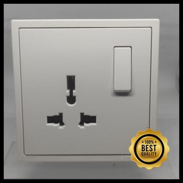 Jual Simon I7 White Universal Socket W/ Switch | Shopee Indonesia