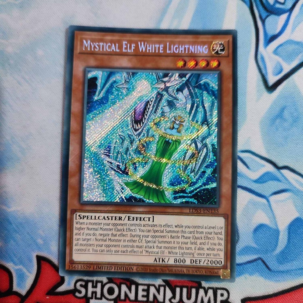 Jual yugioh mystical elf white lightning LDS3 secret rare original | Shopee Indonesia