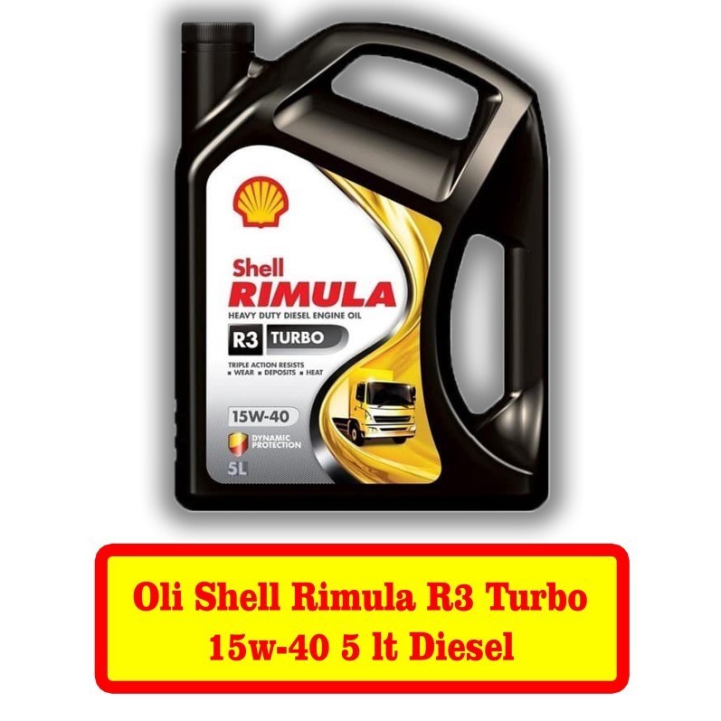Jual OLI SHELL RIMULA R3 TURBO 15W-40 5 LT DIESEL ORIGINAL -66220 ...