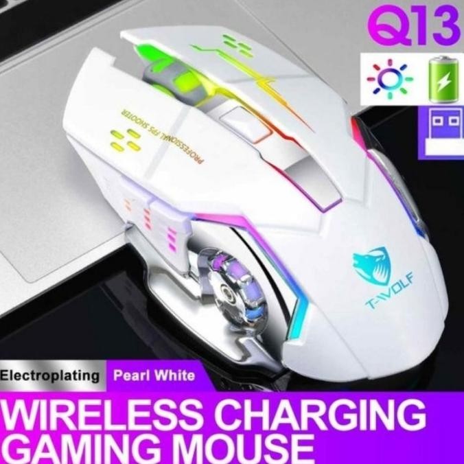 Jual Mouse Gaming Wireless Led Q13 (Rgb) Silent Klik Rechargeable ...