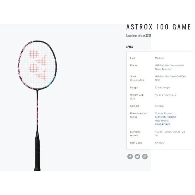 Jual YONEX ASTROX 100 GAME 100GAME AX100 GAME AX 100 GAME KURENAI ...