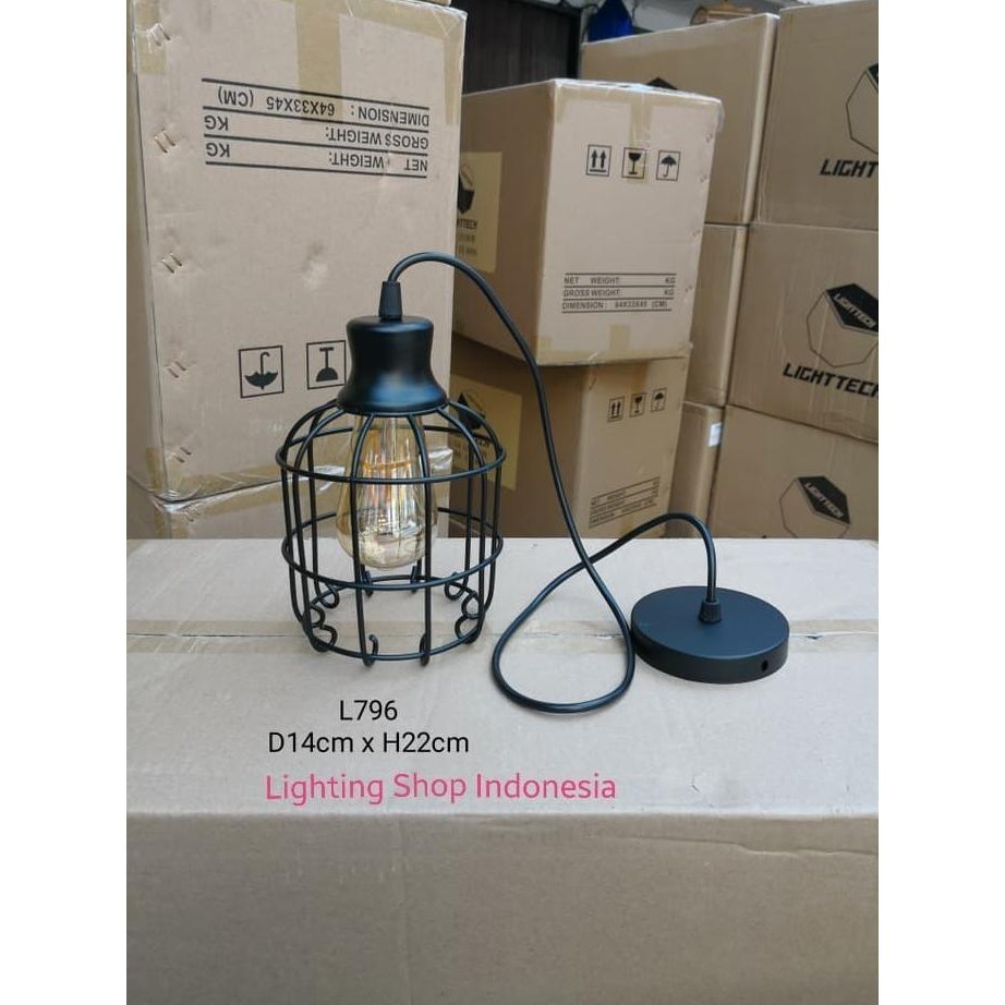 Jual L796 lampu gantung hias retro sangkar burung vintage kafe tanpa edison ' | Shopee Indonesia
