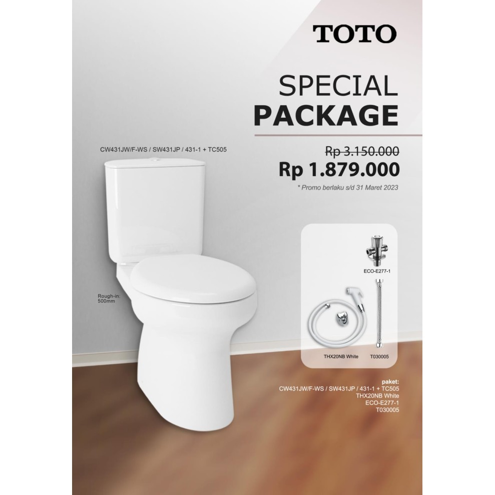 Jual Spesial Cw 431 J Kloset Duduk Toto 50 Cm Monoblok Toto ( Bandung ...