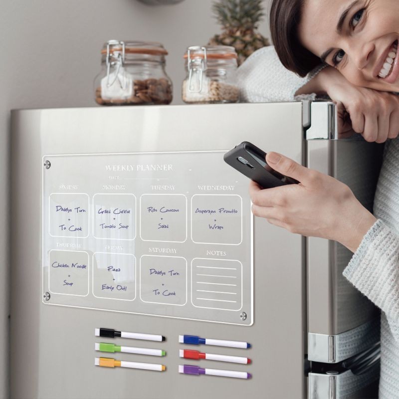 Jual Weekly Planner Magnet Kulkas Akrilik Custom Dinding Schedule Board ...