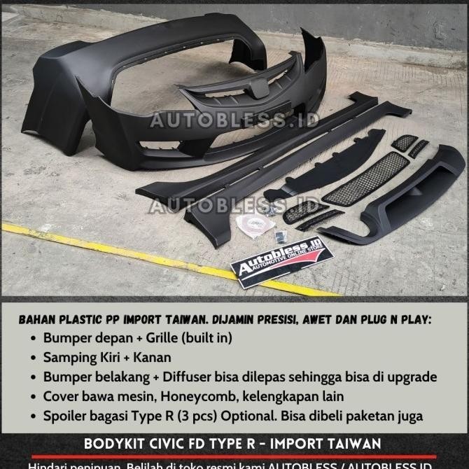 Jual Bodykit Honda Civic Fd Type R - Import Taiwan | Shopee Indonesia