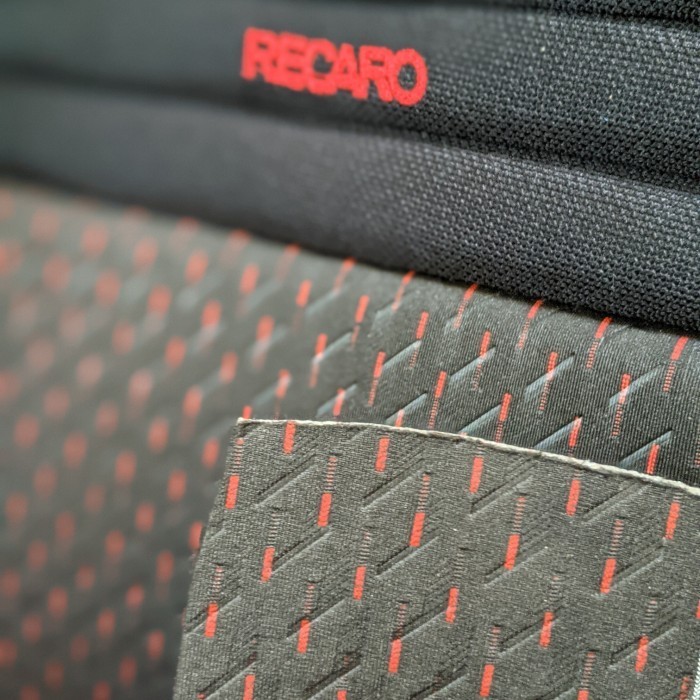 Jual Ready Kain Jok mobil Rep RECARO Hitam garis merah plus embosh ...