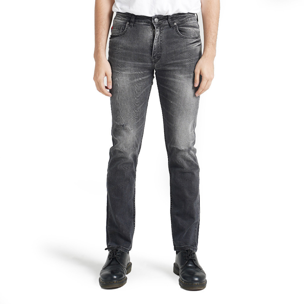 Jual Lee Cooper Tapered Fit Jeans Arthur Ripped Medium Black | Shopee ...