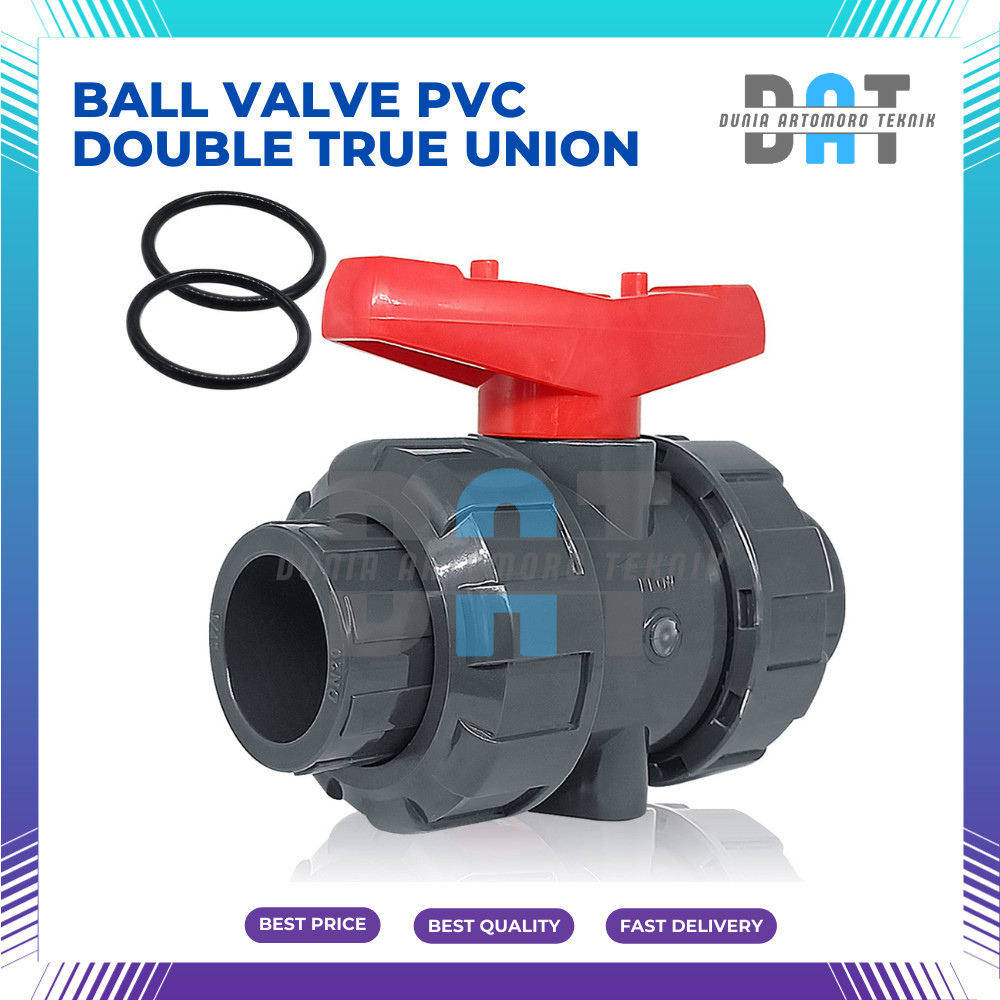 Jual 1/2" Stop Kran Ball Valve PVC Double True Union / Stop Keran Air Ball Valve Watermur Pipa ...