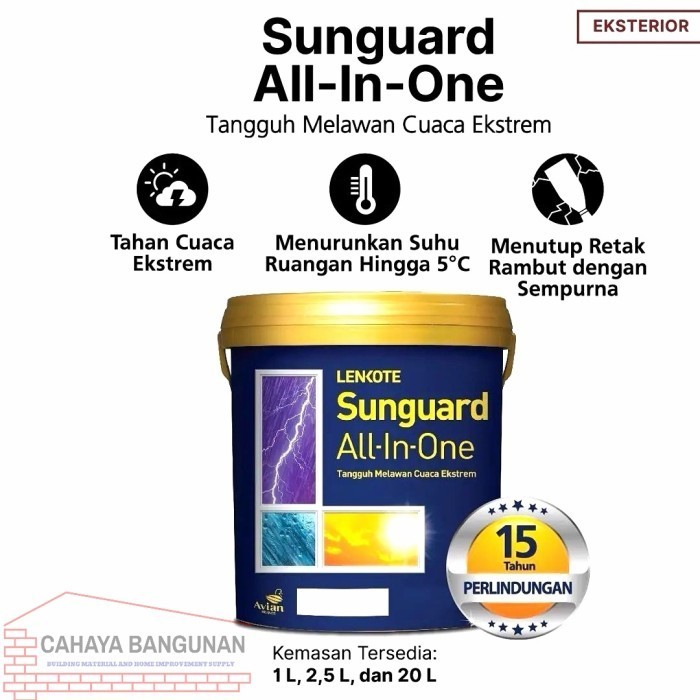Jual Terhemat Cat Tembok Exterior Premium Lenkote Sunguard All In One ...