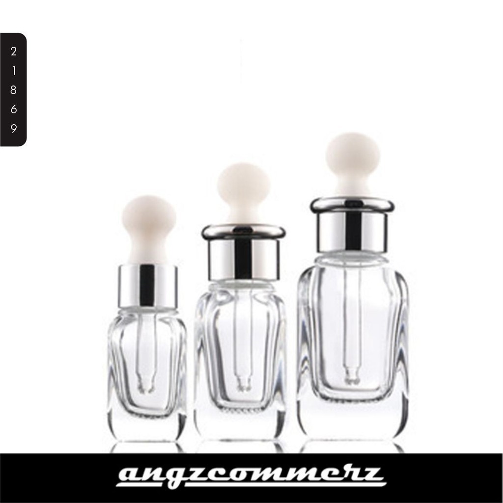 Jual Botol Kaca Pipet Serum Essence Estetik Putih Silver Bottle 20ml ...