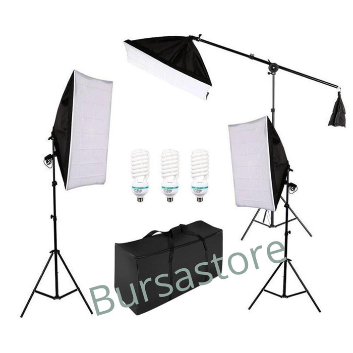 Jual Paket Lighting 3 Softbox Lampu Studio Boomarm Custom | Shopee Indonesia