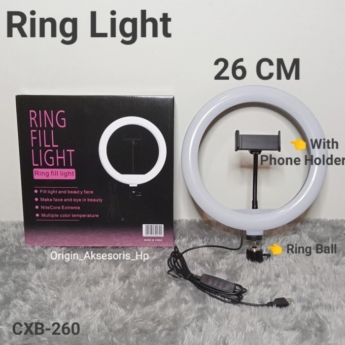 Jual Ring Fill Light 26Cm + Tripod 2.1 Meter Cxb-260 (1 Set) | Shopee Indonesia