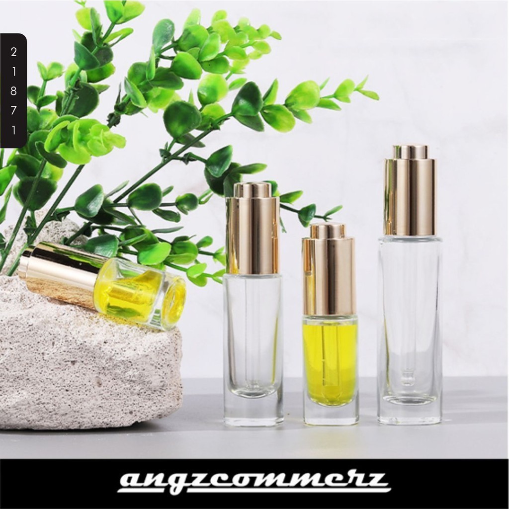 Jual Botol Kaca Pipet Serum Essence Estetik Gold Press Bottle 30ml ...