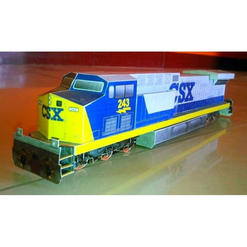 Jual Pola papercraft lokomotif road switcher CSX panjang 26cm skala 87 ...
