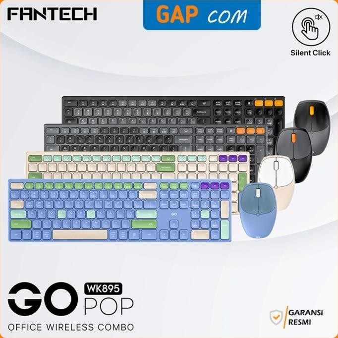Jual Keyboard Mouse Combo Wireless Fantech WK895 GO POP Office Silent Click | Shopee Indonesia