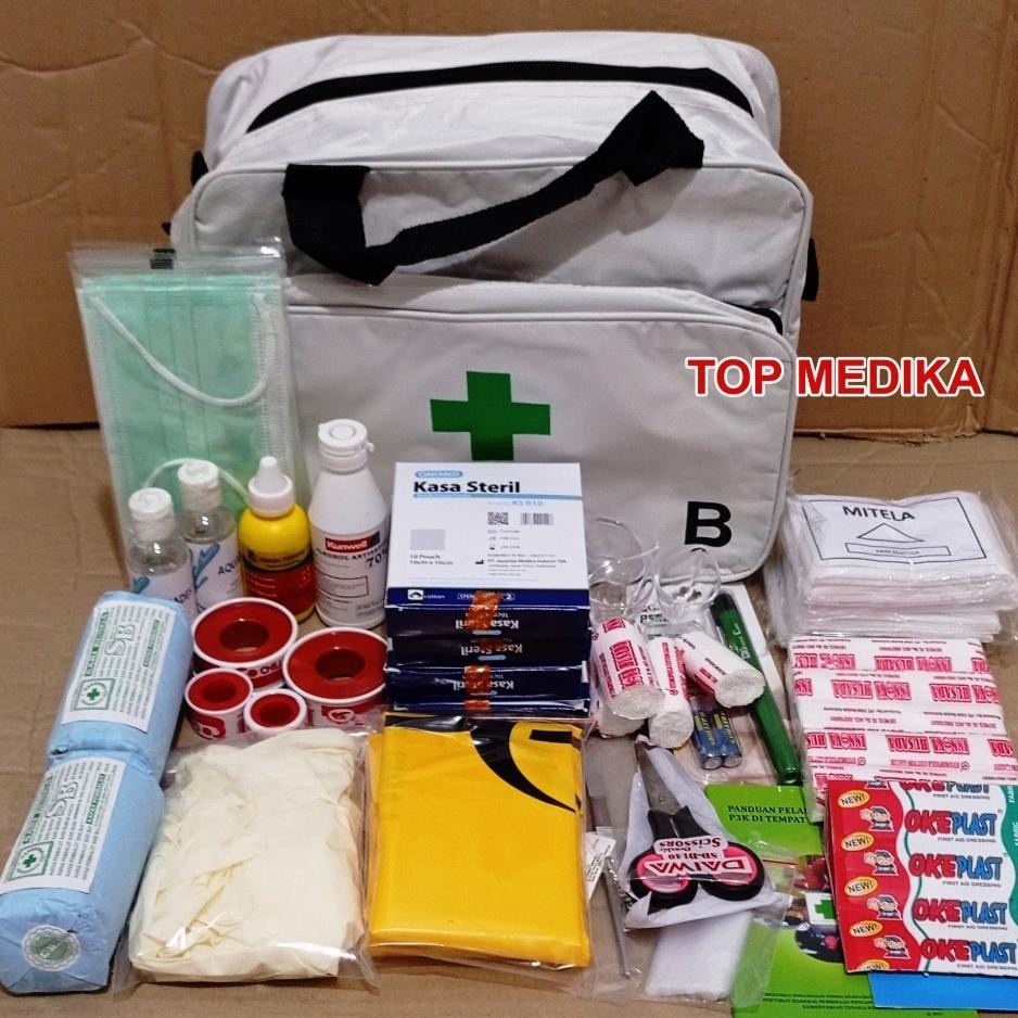 Jual Tas P3K Tipe B Putih / First Aid Kit Type B White Bag Lengkap + Isi | Shopee Indonesia