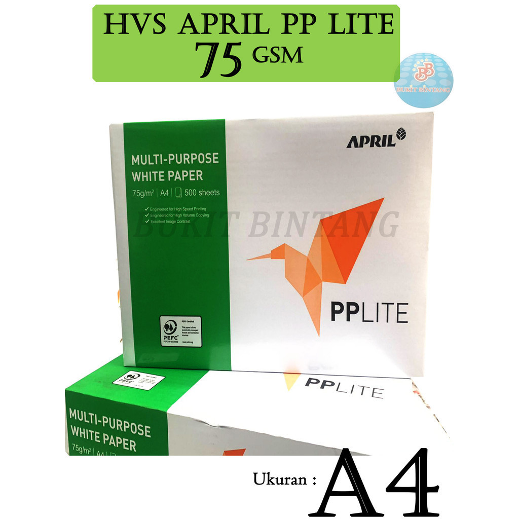 Jual Kertas HVS April PP Lite 75 Gsm Ukuran A4 , 1 RIM / 500 Lembar ...