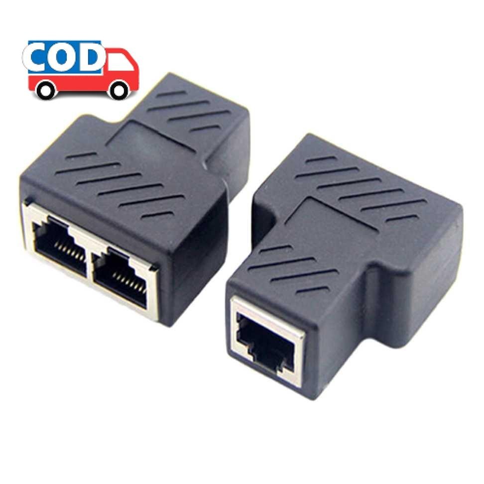 Jual Adaptor LAN RJ45 1 Jadi 2 Pembagi Koneksi Jaringan Kabel Internet ...