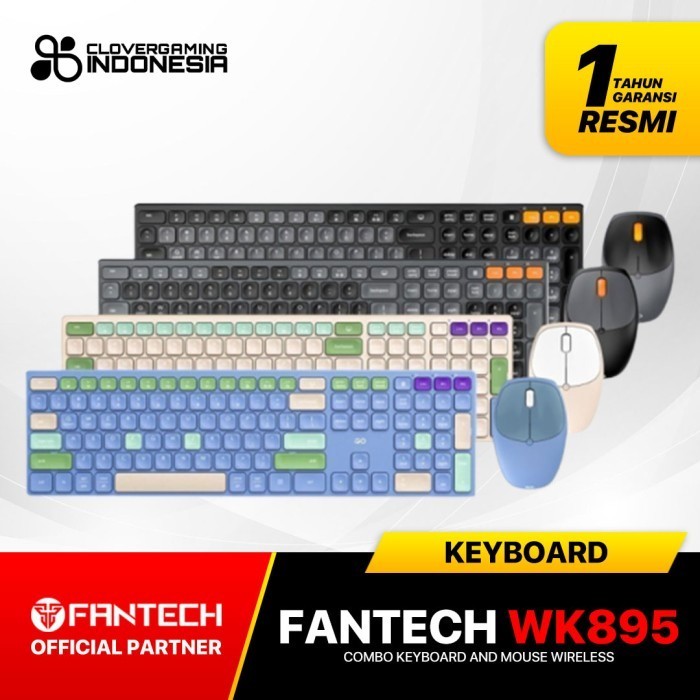 Jual Fantech Wk895 Go Pop Keyboard Mouse Wireless Combo | Shopee Indonesia