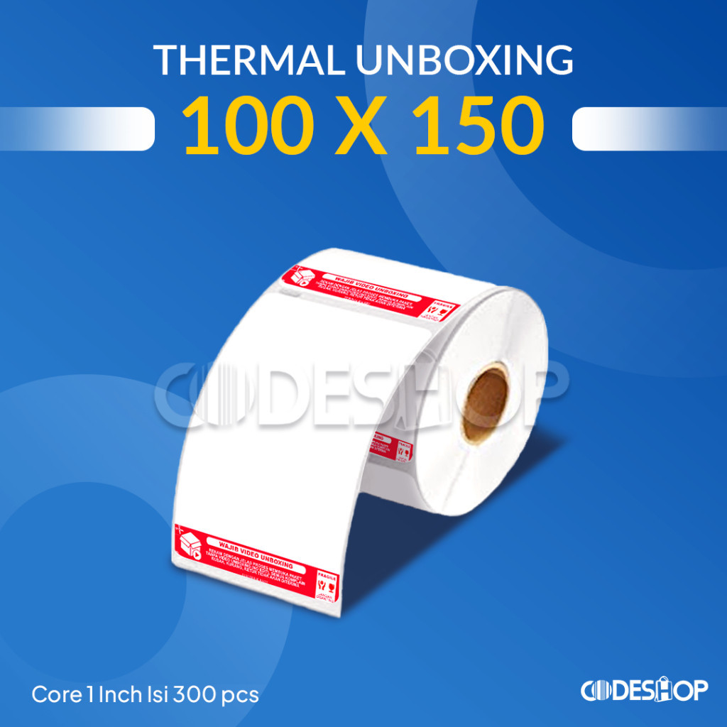 Jual Stiker THERMAL UNBOXING Label Resi 100 x 150 mm Thermal A6 300 pcs | Shopee Indonesia