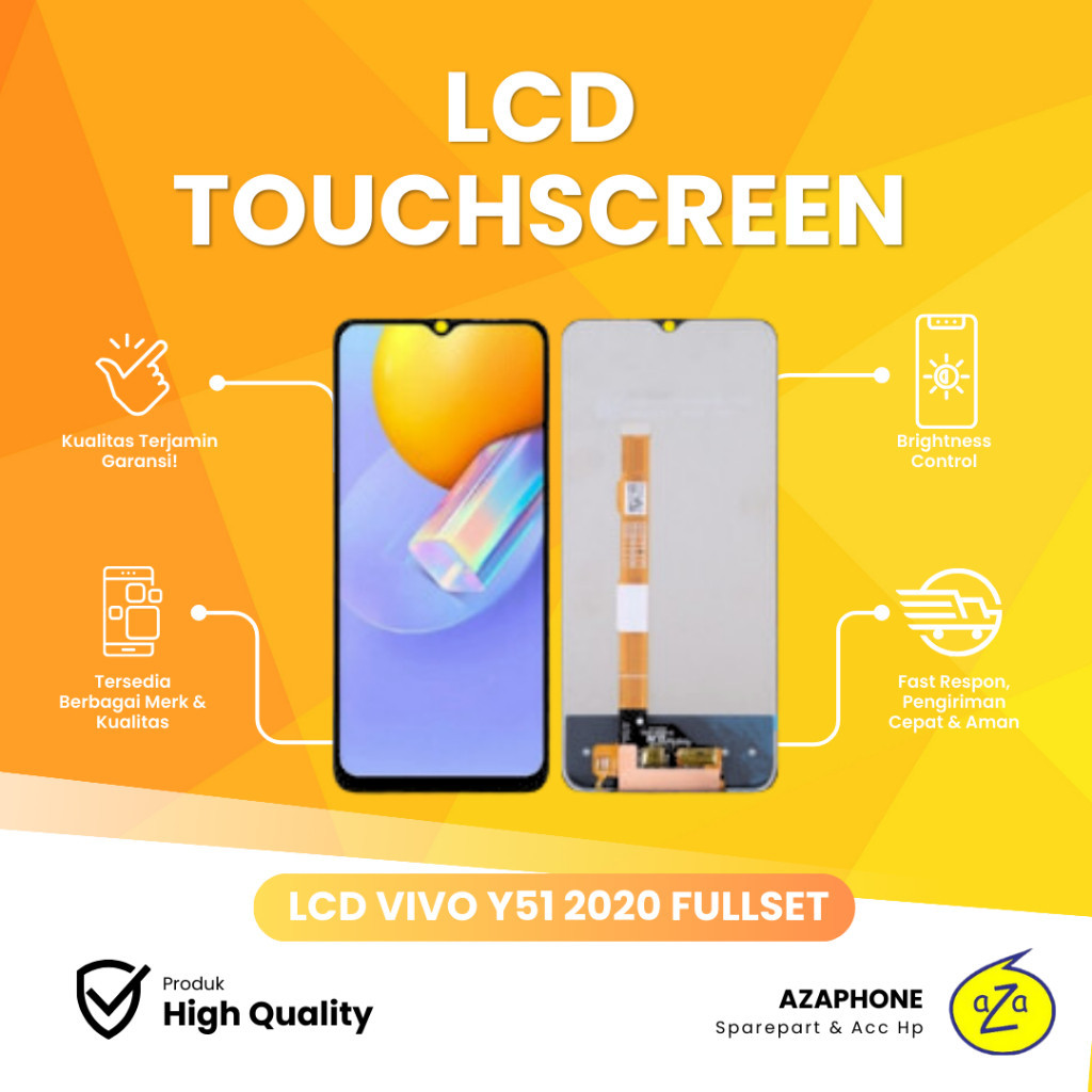 Jual Lcd Vivo Y51 2020 / Vivo Y31 2020 / Vivo Y53S Black Fullset ...