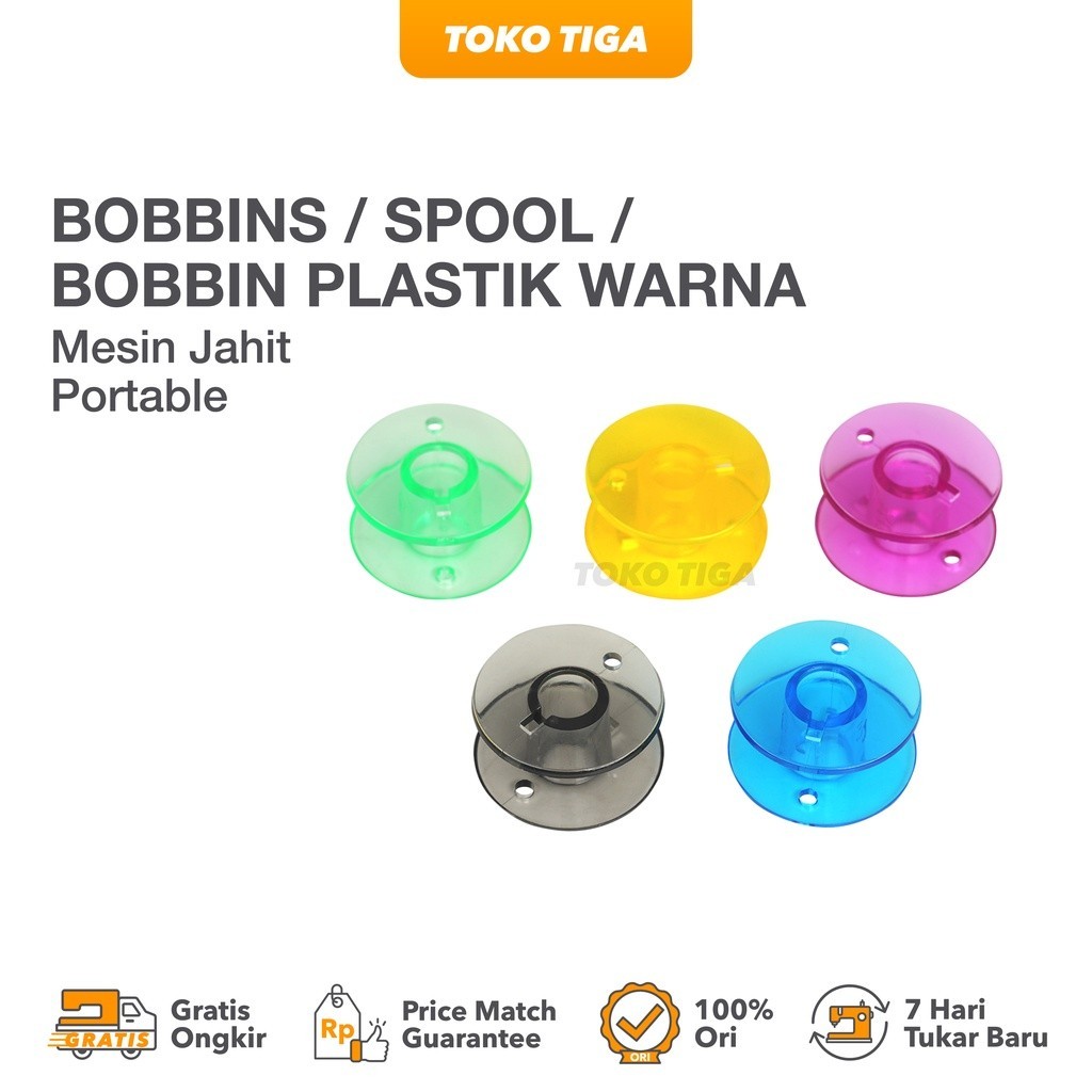 Jual Bobbins / Spool / Bobbin Plastik Warna (Mesin Jahit Portable ...