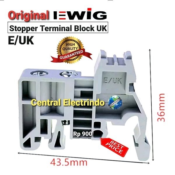 Jual Stopper Terminal Block Din Rail EWIG Type E-UK. | Shopee Indonesia