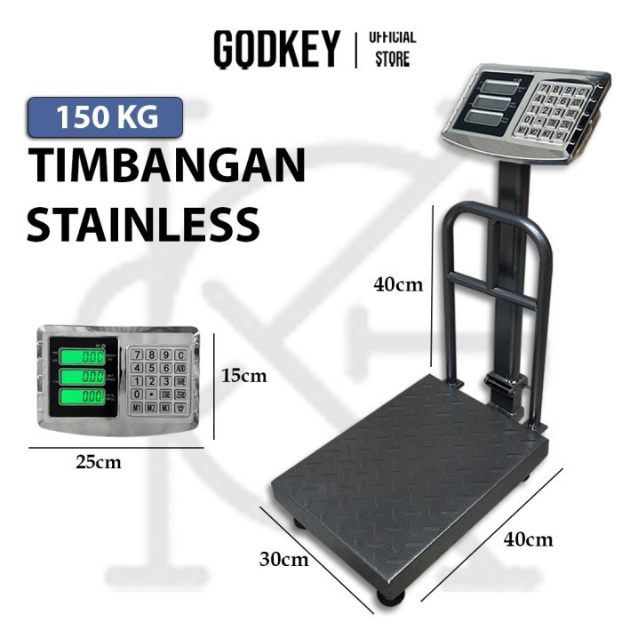 Jual Tcs Stainless 150 Kg Timbangan Duduk Digital Elektronik Pagar Lipat | Shopee Indonesia