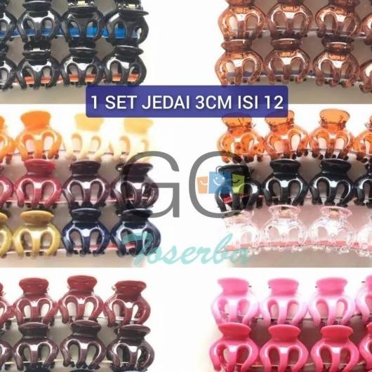 Jual 1 Set Jedai Regular 3Cm Isi 12 Jedai Thailand Jepitan Rambut Tebal ...
