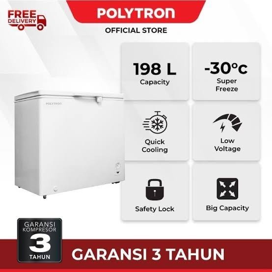 Jual POLYTRON Chest Freezer Box 200L PCF 218 / PCF218 200 LITER L ...