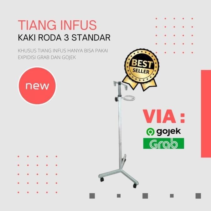 Jual Tiang Infus Kaki 3 Roda Standar Standard Infus | Shopee Indonesia