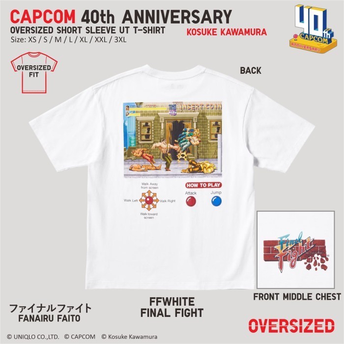 Jual Capcom 40Th Anniversary Oversized Ut Shirt Arcade Kaos Game Uniqlo ...