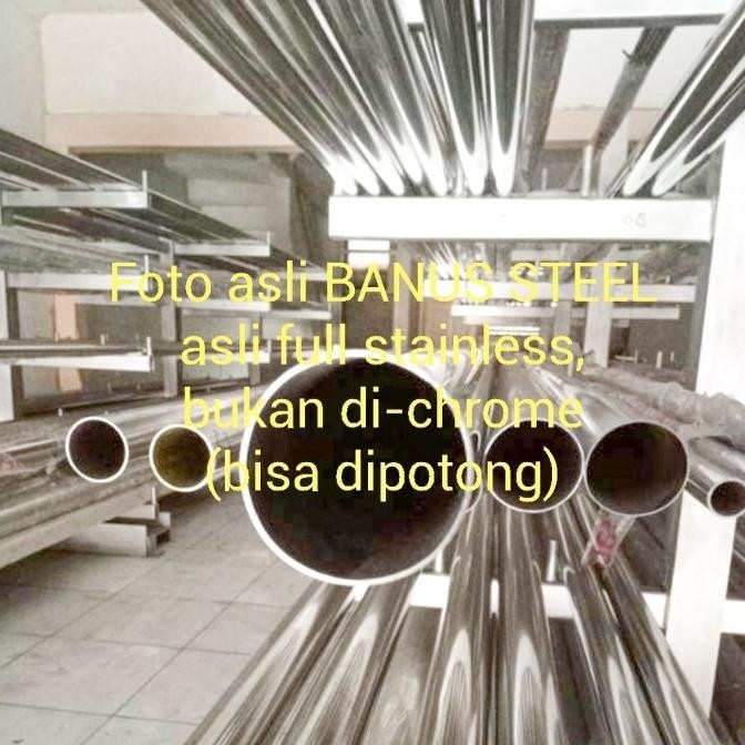 Jual Pipa stainless 304 1 1/2" inch tebal 1,5 mm panjang 1 meter kilap ...