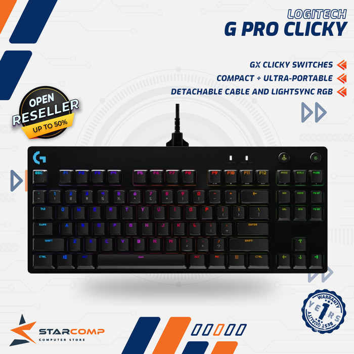 Jual Logitech G Pro Clicky Keyboard Gaming Mechanical Tkl Rgb | Shopee ...