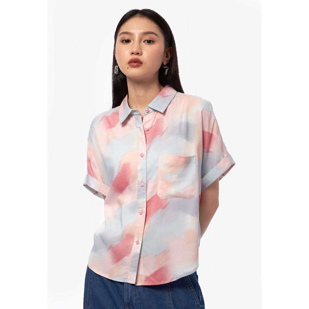 Jual COLORBOX Boxy Pocket Printed Shirt Multicolor | Shopee Indonesia