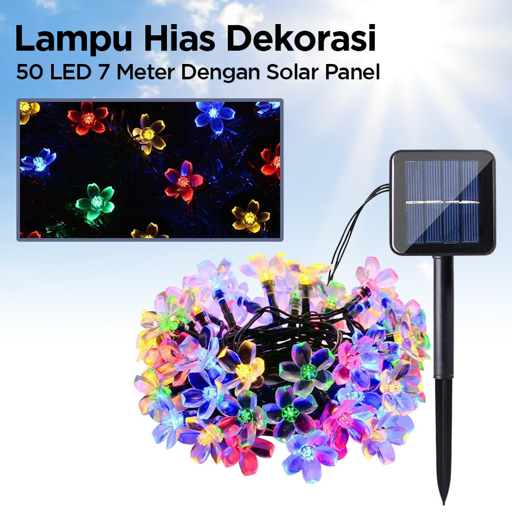 Jual Lampu Hias String Lights 50 LED 7M with Solar Panel - M072 ...