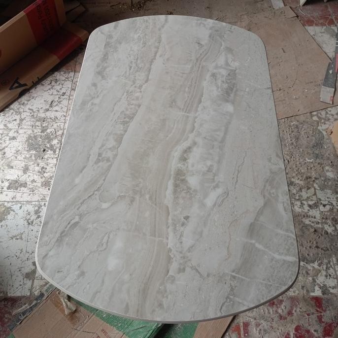 Jual Meja Granite/Meja Ruang Tamu Oval 60X120 Corak Marmer Glosy ...