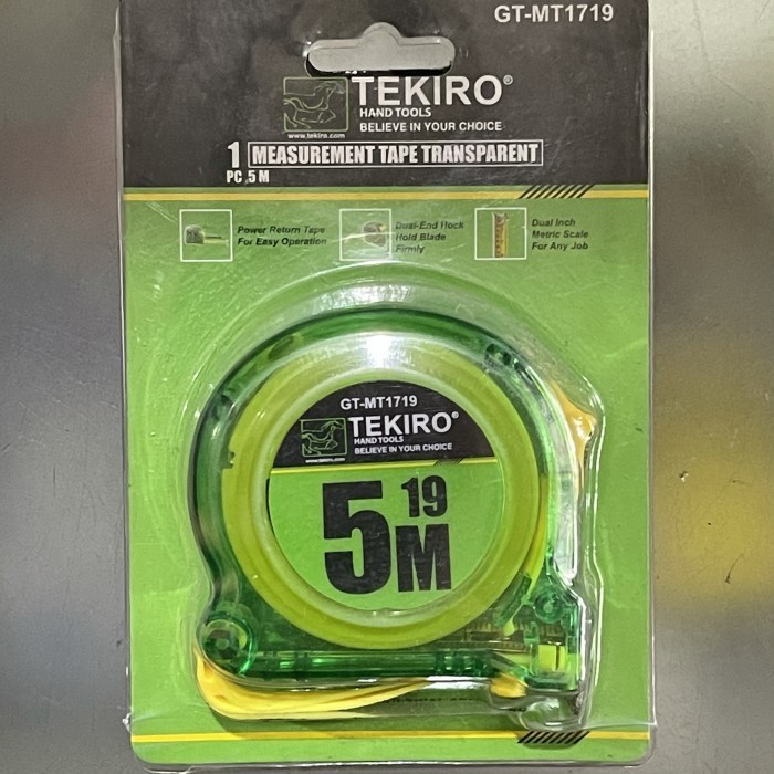 Jual Meteran 5 Meter Transparan Tekiro / Measurement Tape 5 M Tekiro ...
